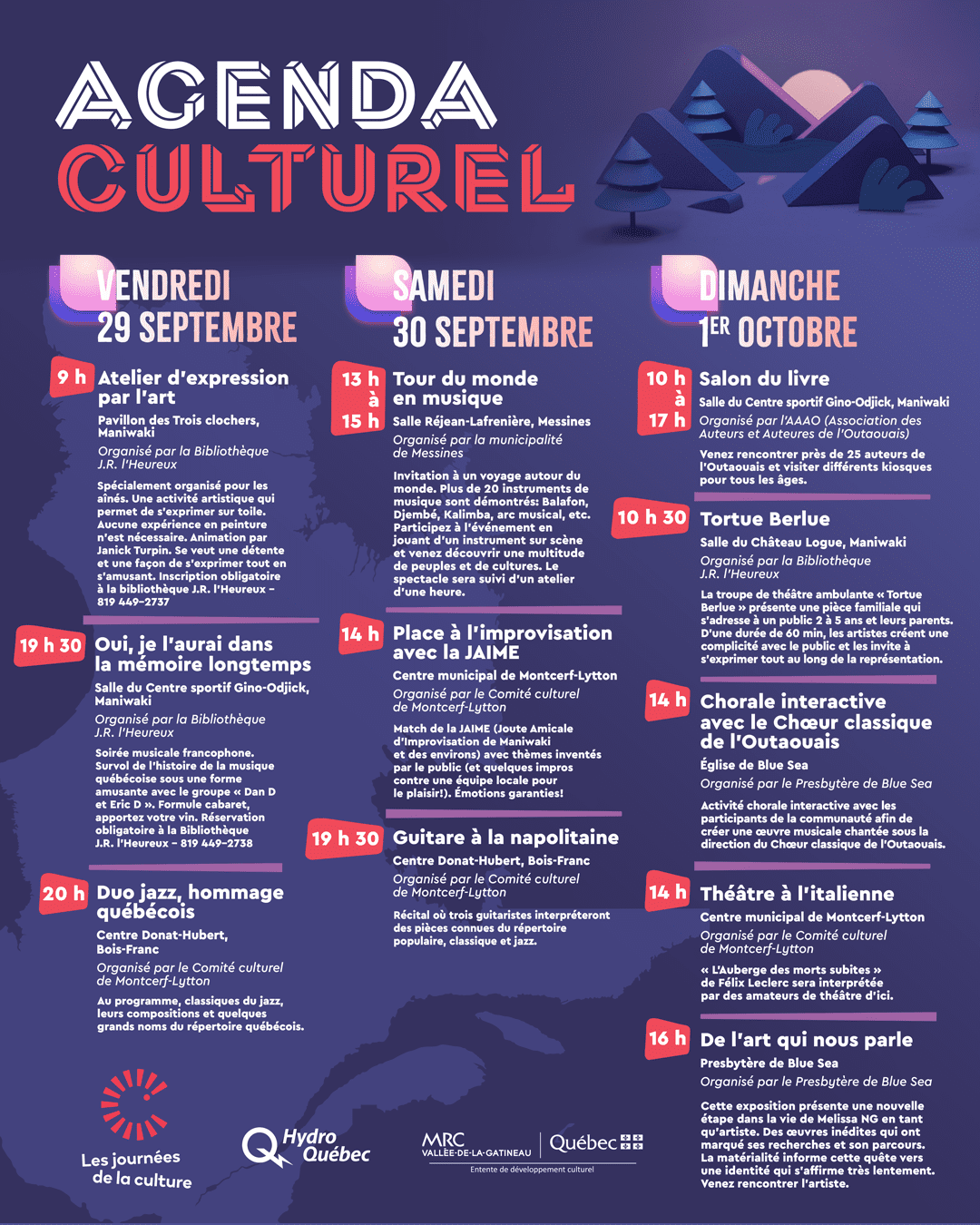 Agenda culturel - Les Journées de la Culture - Tourisme Vallée-de-la ...